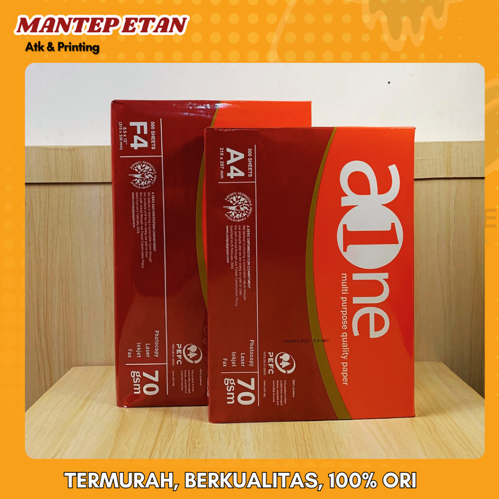 Jual AOne Kertas HVS A4/F4 70gsm Putih 1 Rim 500 Lembar | Shopee Indonesia