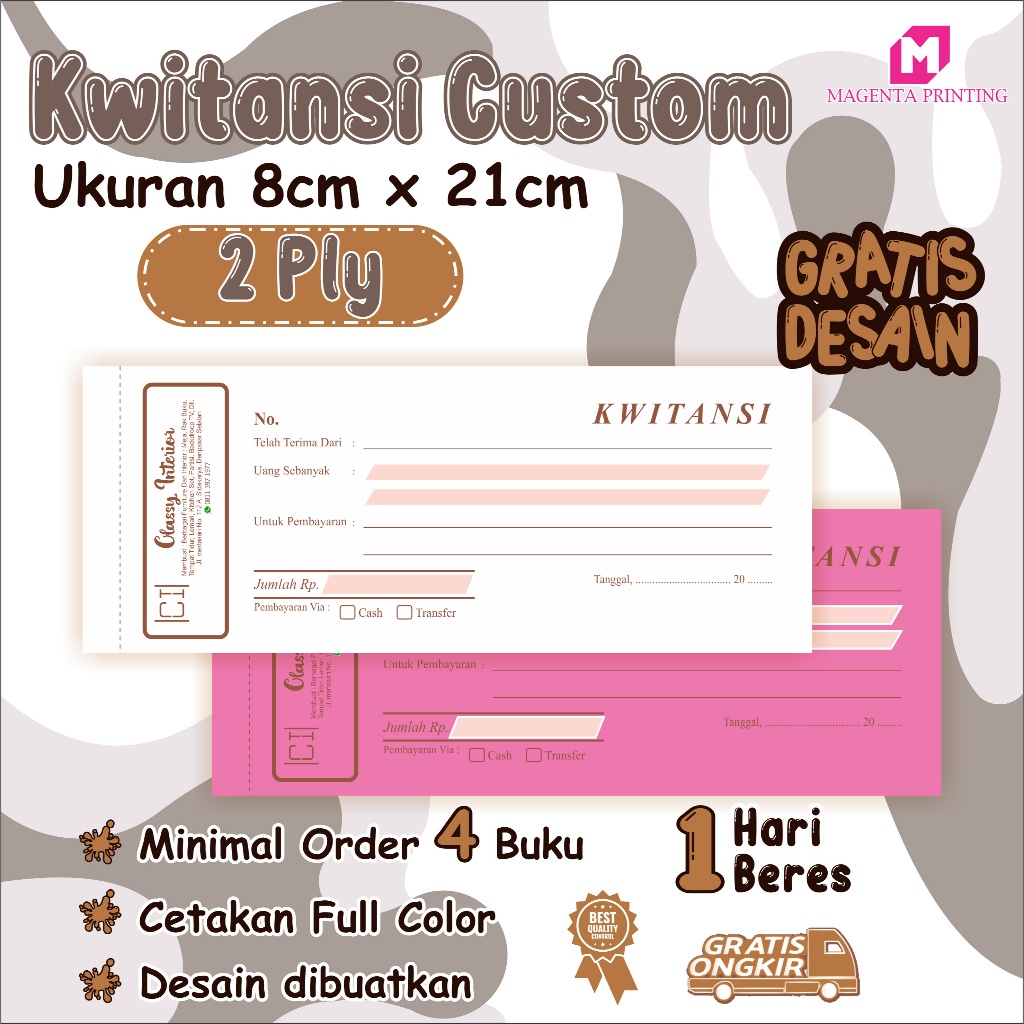 Jual Cetak Kwitansi Custom 2 Ply Bisa Pakai Nama Toko Logo Usaha ...