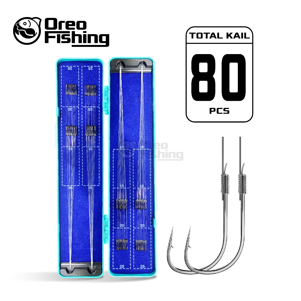 Jual 40 Set Kail Pancing Terikat Bahan Carbon Steel Siap Pakai Leader ...