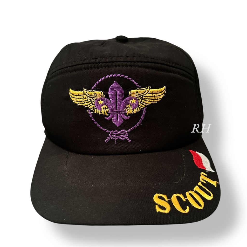 Jual RUHI STORE | Topi Drill hitam pramuka | Scout Wing | Shopee Indonesia