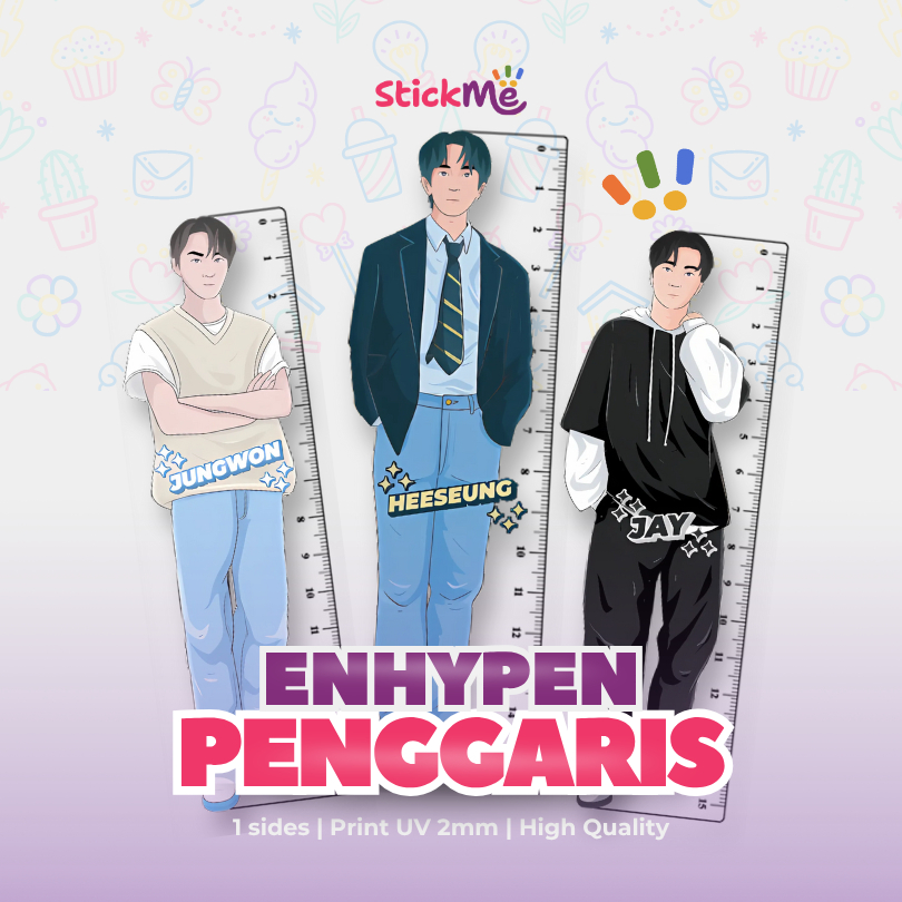 Jual Stickme Penggaris Acrylic Enhypen Ilustrasi Anti Banting Untuk ...