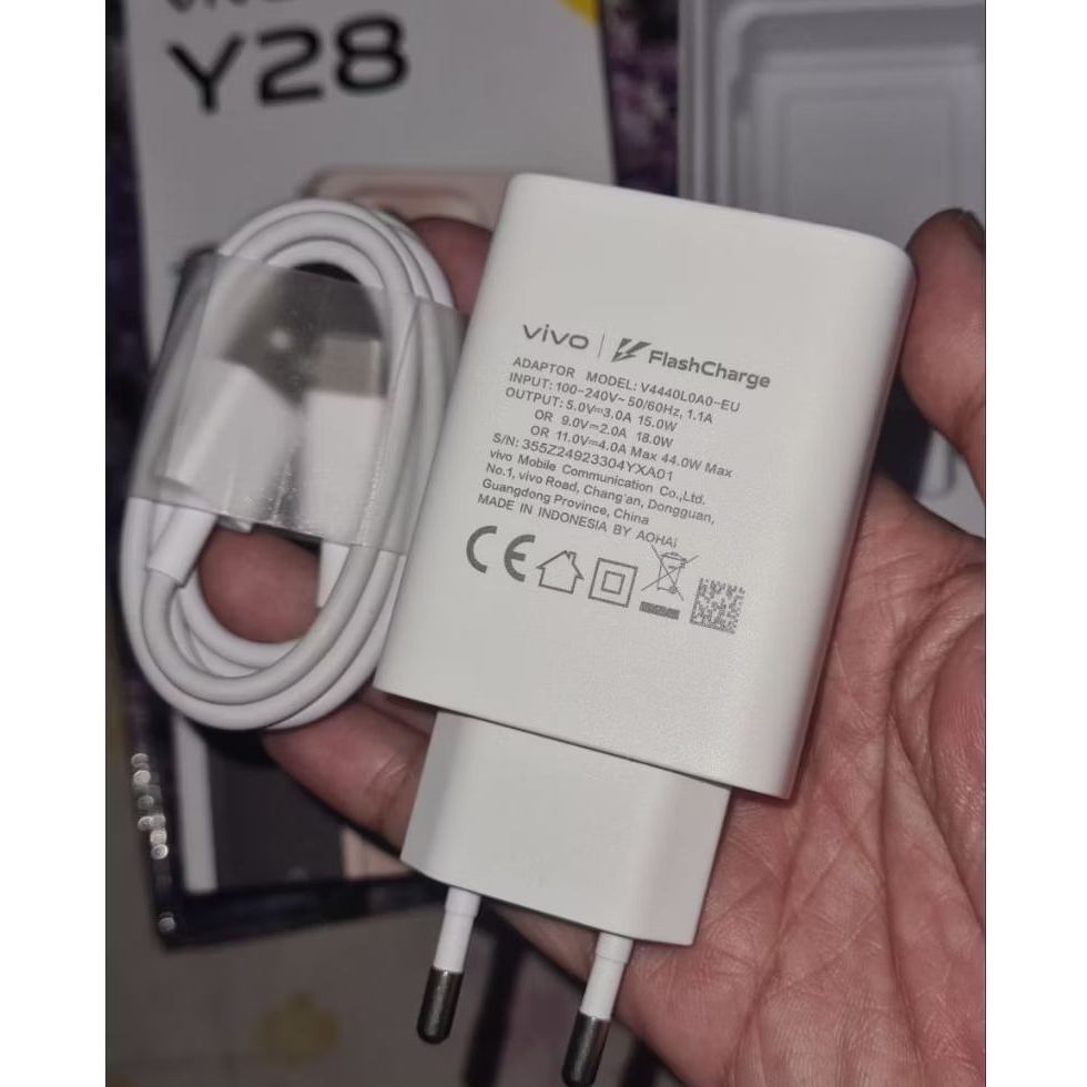 Jual CHARGER CAS VIVO 4A 44 WATT FLASH CHARGE ORI BAWAAN HP V20 PRO ...