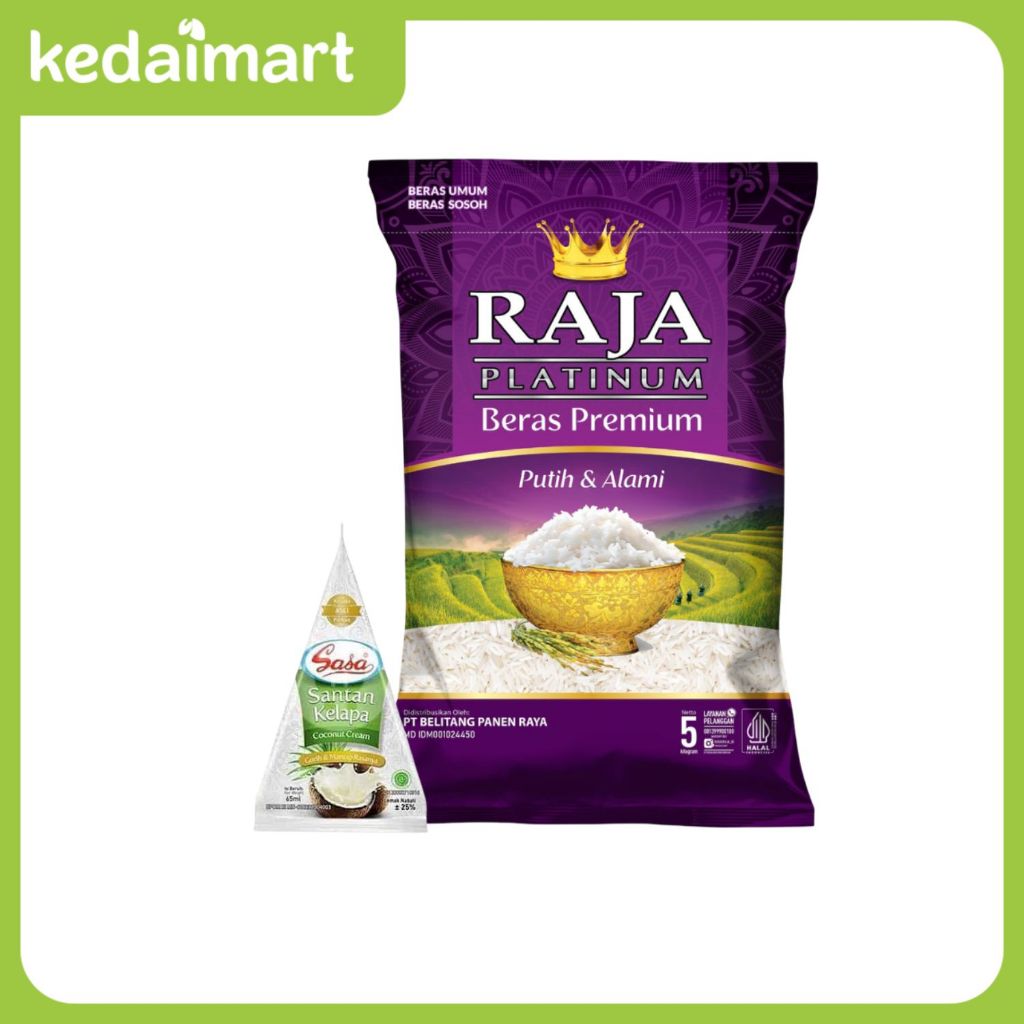 Jual KM Paket Beras Raja Platinum 5 Kg + Santan Kelapa Sasa 65 Ml ...
