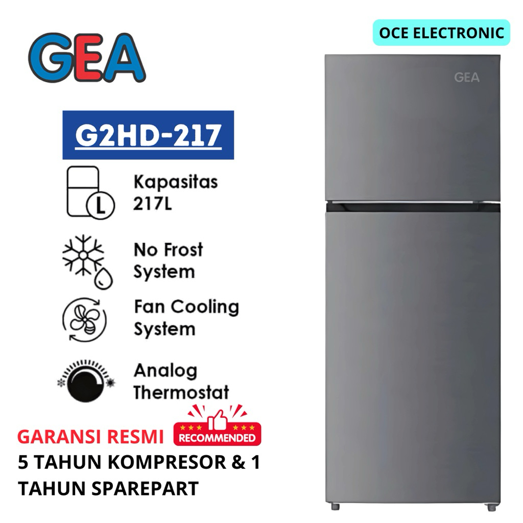 Jual KULKAS 2 PINTU GEA G2HD-217 (217 LITER) NO FROST SYSTEM [GARANSI ...