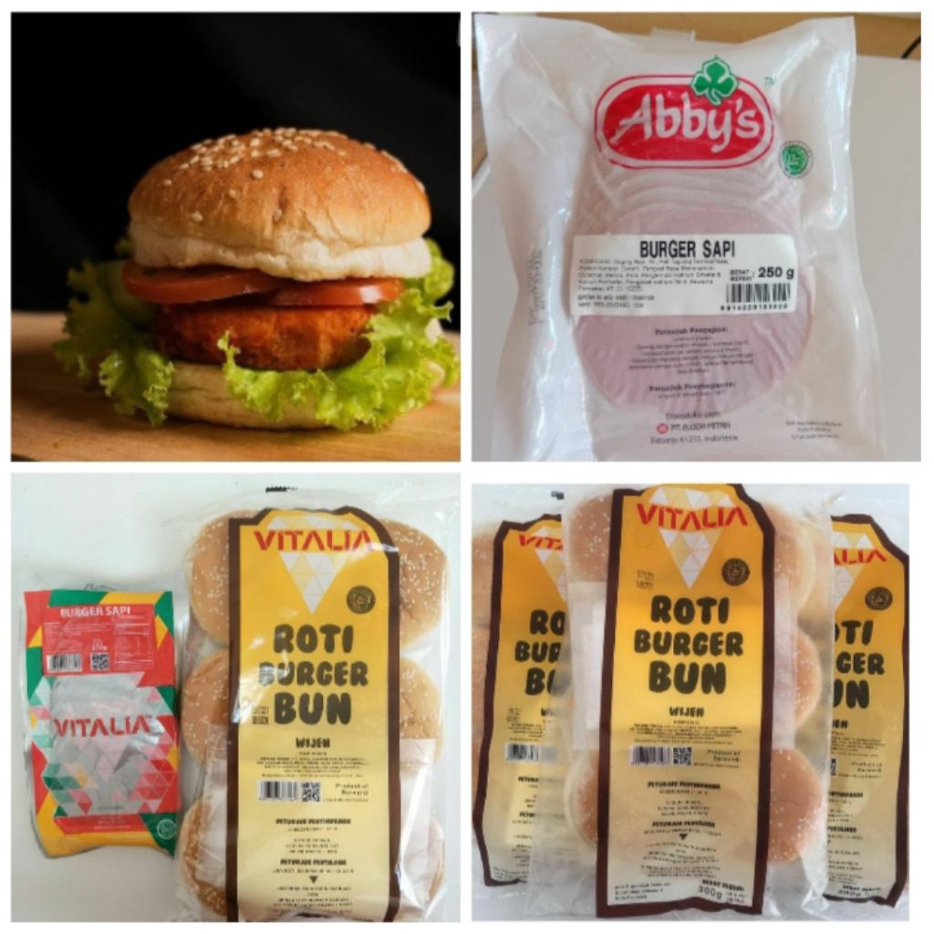 Jual paket burger (roti dan beef) isi 6pcs | Shopee Indonesia