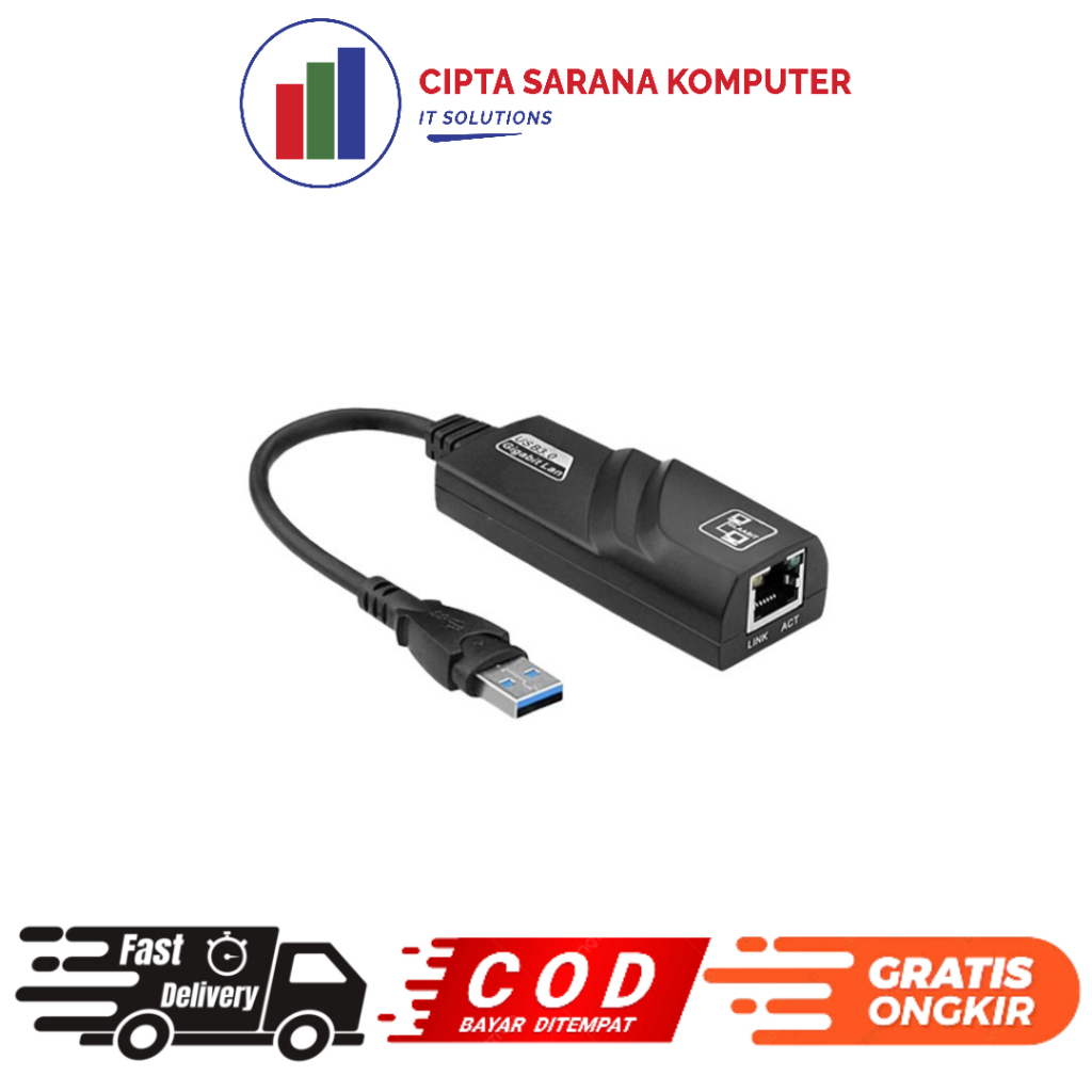 Jual Converter USB to Lan 3.0 / USB LAN CARD RJ45 USB Ethernet Adapter ...