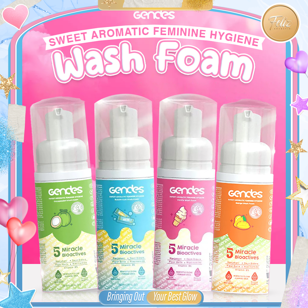 Jual * FELIZ * GENDES Sweet Aromatic Feminine Hygiene Wash foam Bubble Gum & Vanilla 55ml ...