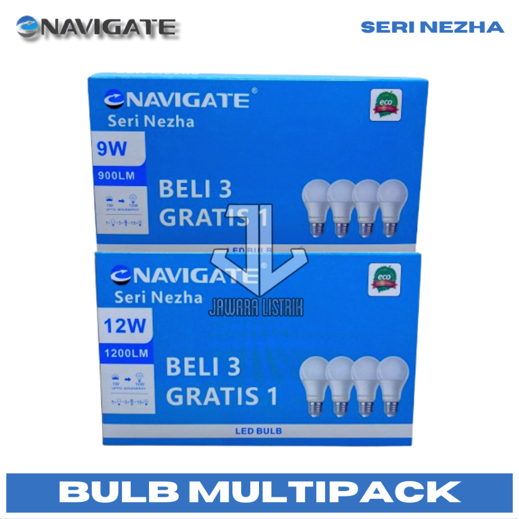 Jual NAVIGATE LAMPU BOHLAM SERI NEZHA 9 12 WATT LED BULB PAKET HEMAT 3 ...
