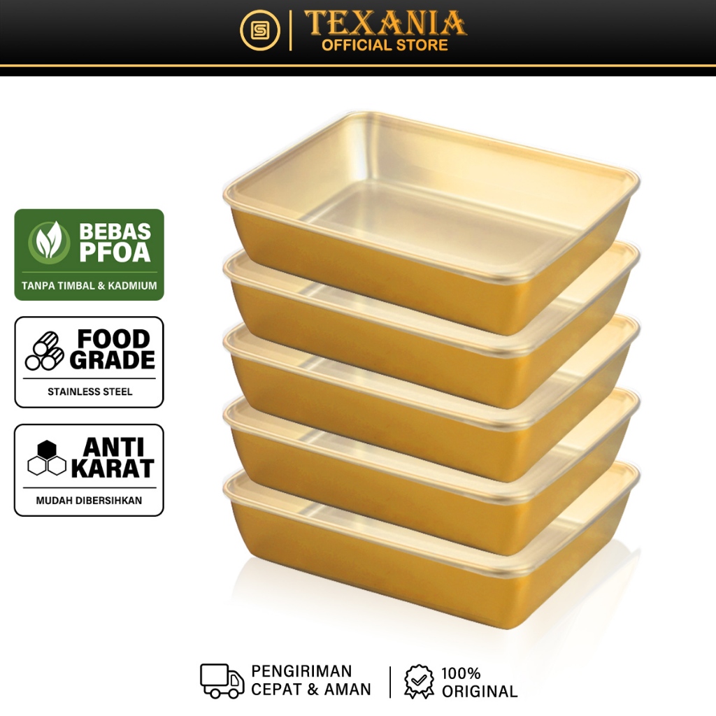 Jual TEXANIA Isi 5pcs Food Box GOLD Stainless Steel - Food Container ...