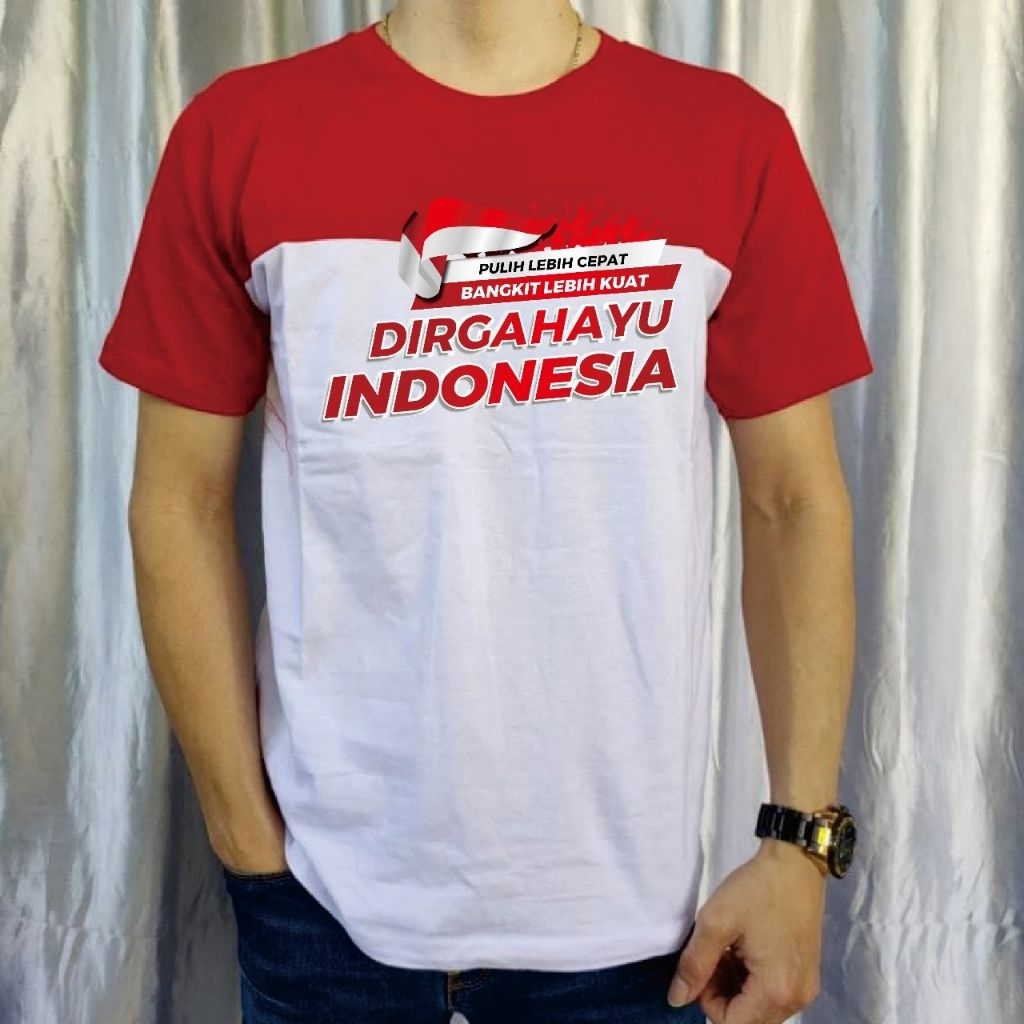 Jual kaos merah putih kaos edisi 17 agustus 1945/80 hut ri/lengan ...