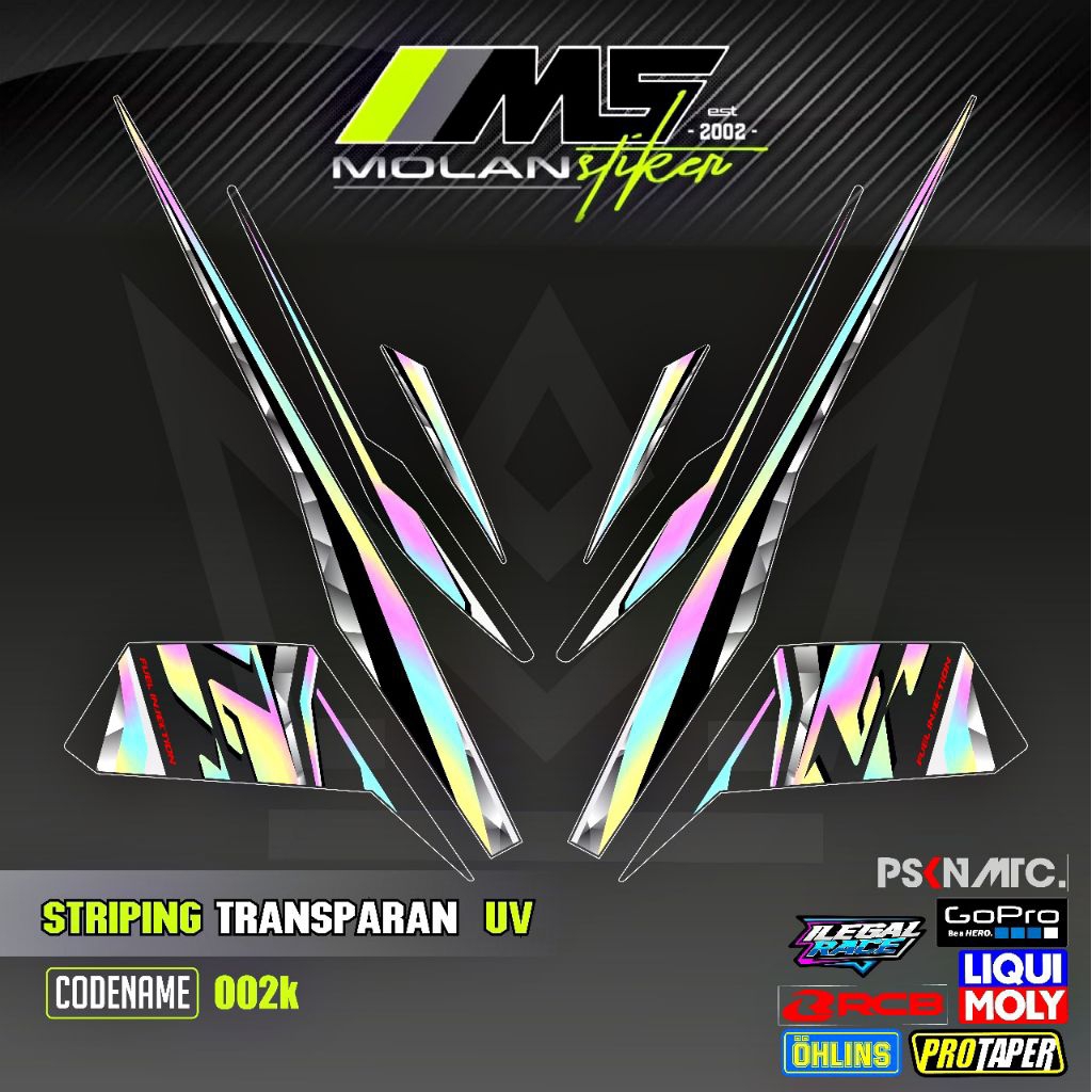 Jual Decal Sticker Striping Variasi Transparan Uv F1ZR 110 2 Tak Y 110 ...