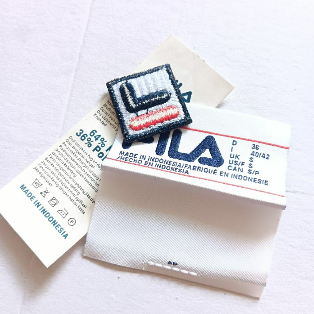 Jual Tag wash + Logo Fila garment aksesoris tambahan pakaian | Shopee ...