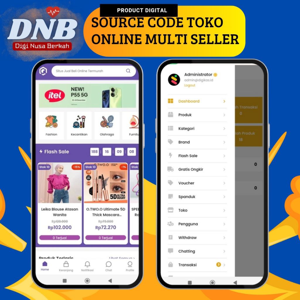 Jual Source Code Toko Online Multi Seller / Market Place dengan payment gateway Midtrans dan ...
