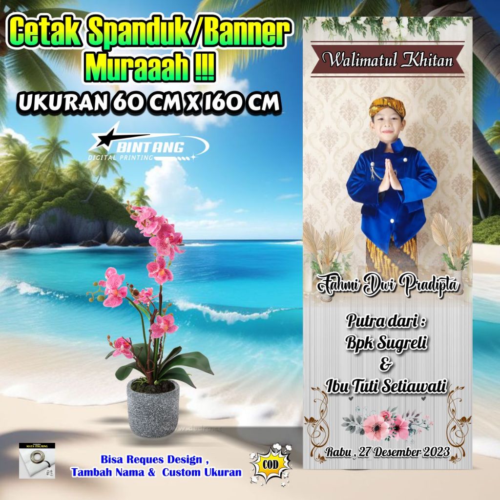 Jual Spanduk Banner Khitanan Ukuran 60 cm x 160 cm | Shopee Indonesia