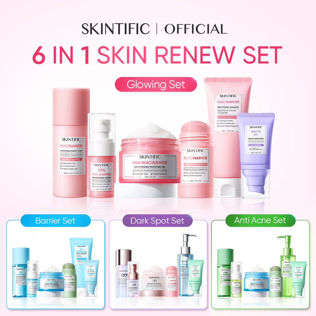 Jual [SKINTIFIC CERTIFIED] 6pcs Paket-Skincare Set | Serum Moisturizer ...