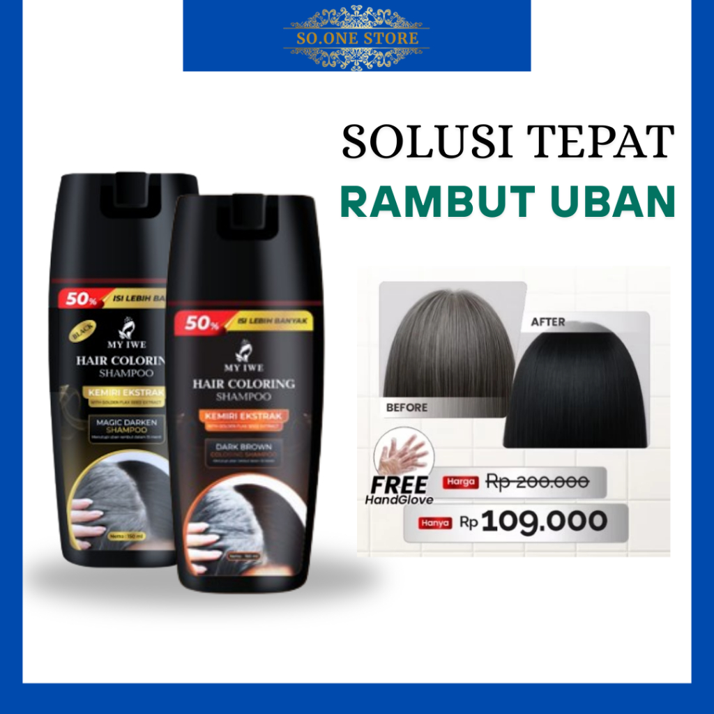Jual MYIWE My Iwe Hair Coloring Shampoo Penghitam Rambut Uban Shampo ...