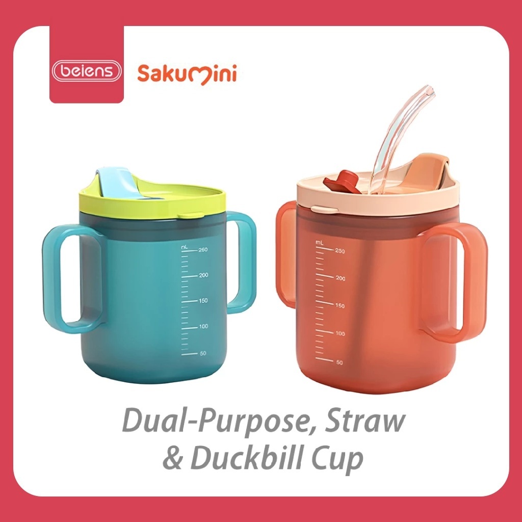 Jual Beiens X Sakumini 2in1 Training Duckbill Straw Cup Gelas Botol Minum Sedotan Anak | Shopee ...