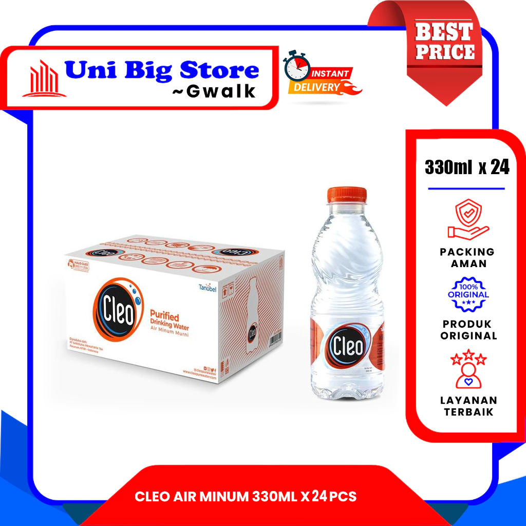 Jual CLEO AIR MINUM BOTOL DUS - (330 ml x 24 pcs) | Shopee Indonesia
