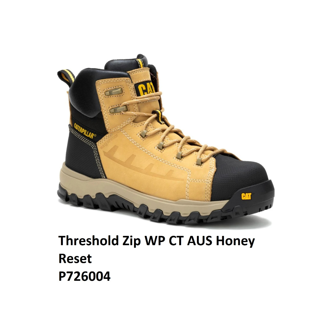Jual Caterpillar Safety Shoes Threshold + Zip WP CT AUS Honey Reset ...