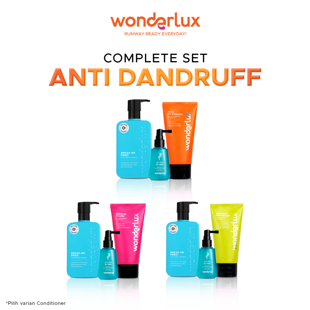 Jual [Complete Set Anti Dandruff] Wonderlux Break Me Free Shampoo ...