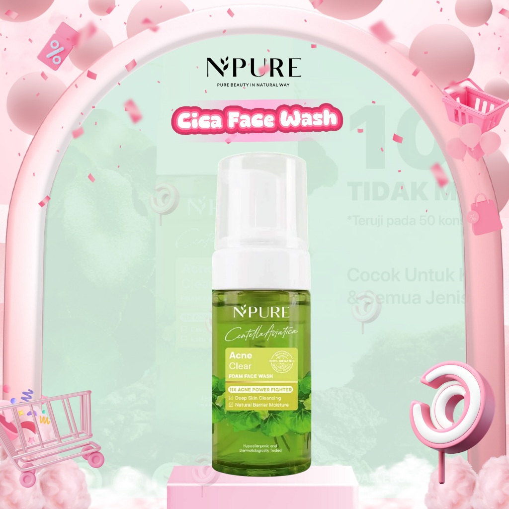Jual NPURE - CENTELLA ASIATICA FOAM FACE WASH ( 100 ml ) - Pembersih ...
