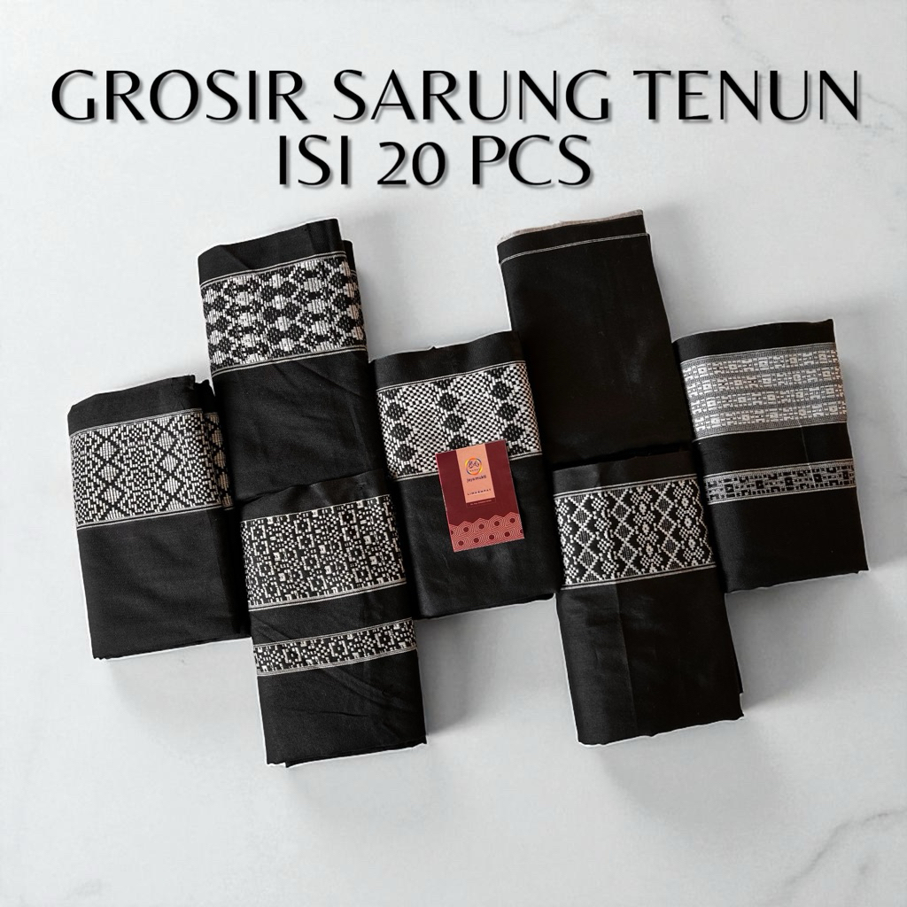 Jual GROSIR SARUNG TENUN HITAM POLOS ISI 20PCS | Shopee Indonesia