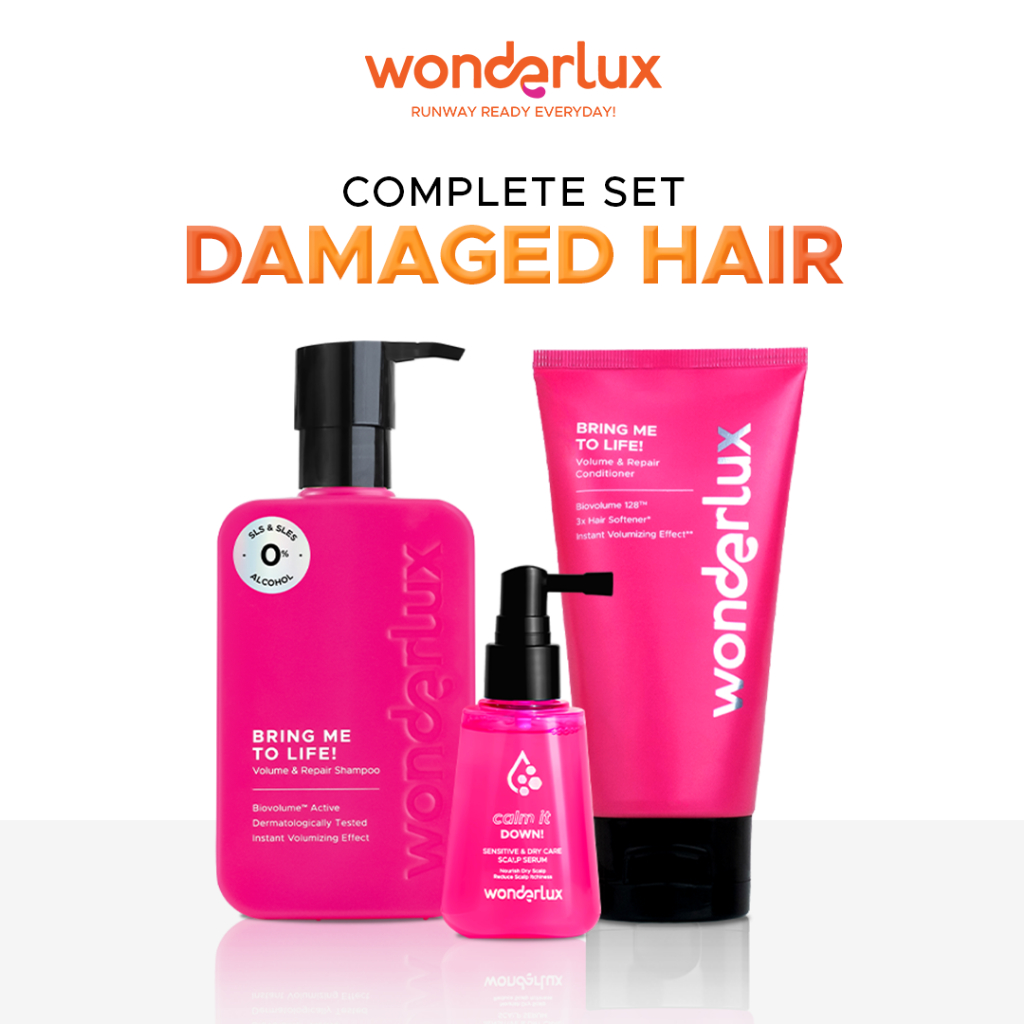 Jual [Complete Set Damaged Hair] Wonderlux Bring Me To Life Shampoo ...