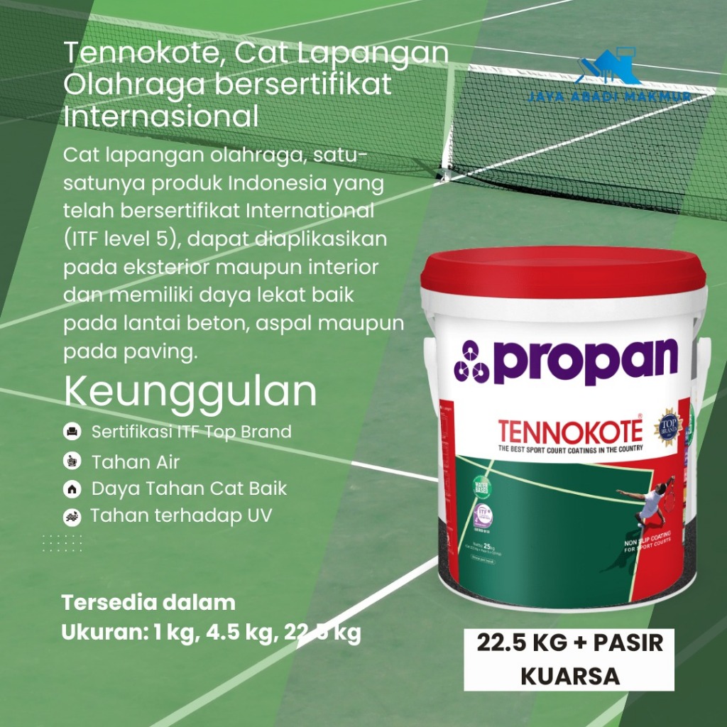 Jual Propan Tennokote TNK-1000 22.5 kg + Pasir Kuarsa / Cat Lapangan ...