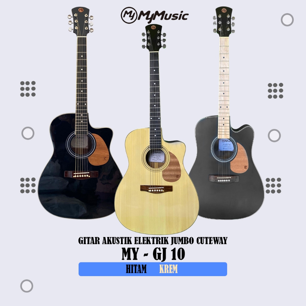 Jual MyMusic Gitar Akustik elektrik Jumbo Seri MY-GJ 10 Terlengkap ...
