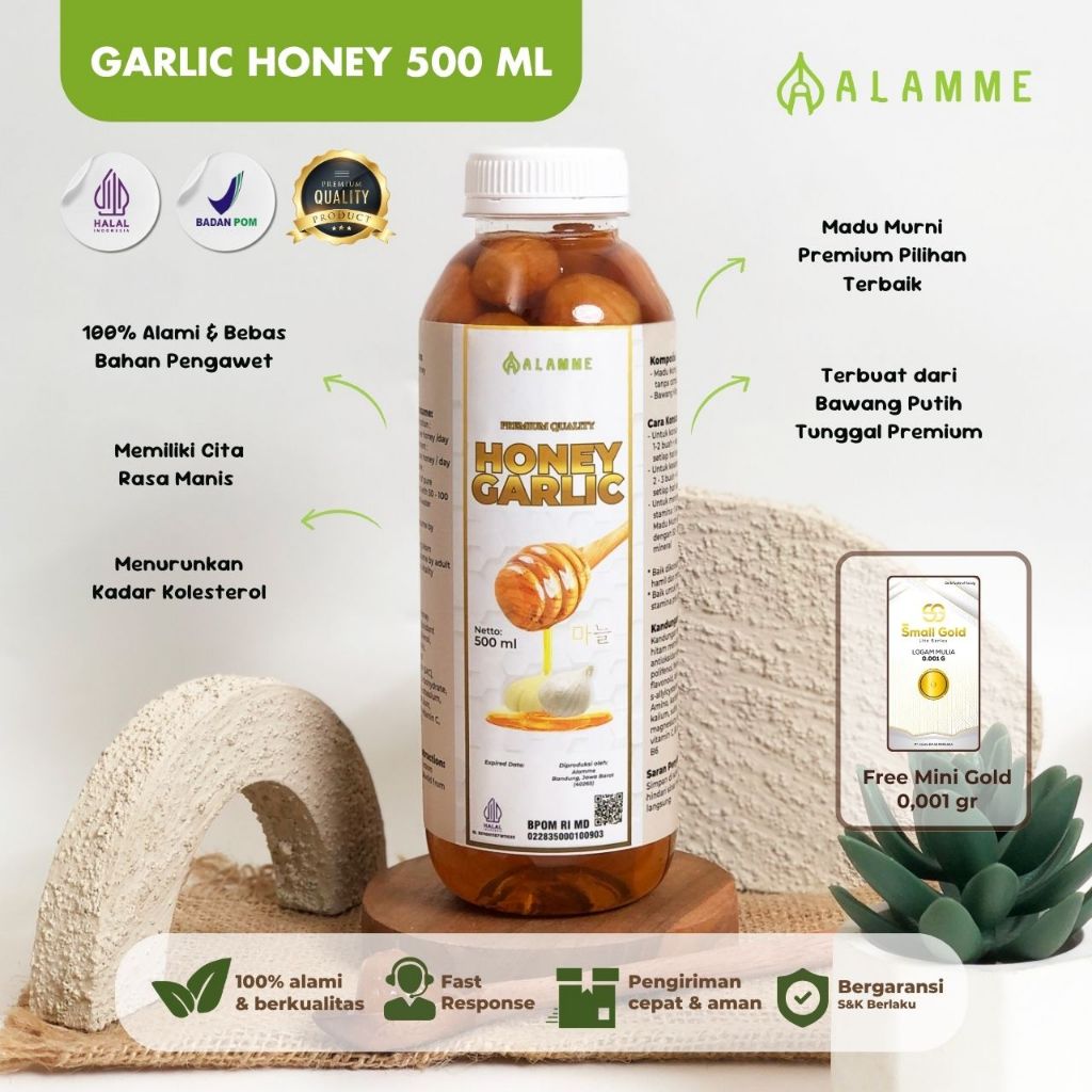 Jual Alamme Garlic Honey Madu Bawang Putih Tunggal Lanang Premium 500ml ...