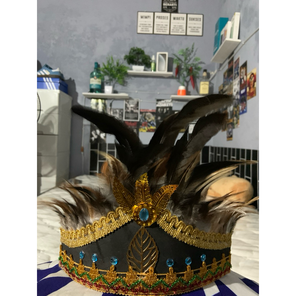 Jual mahkota adat kalimantan dan papua modif wayang semar dan permata ...