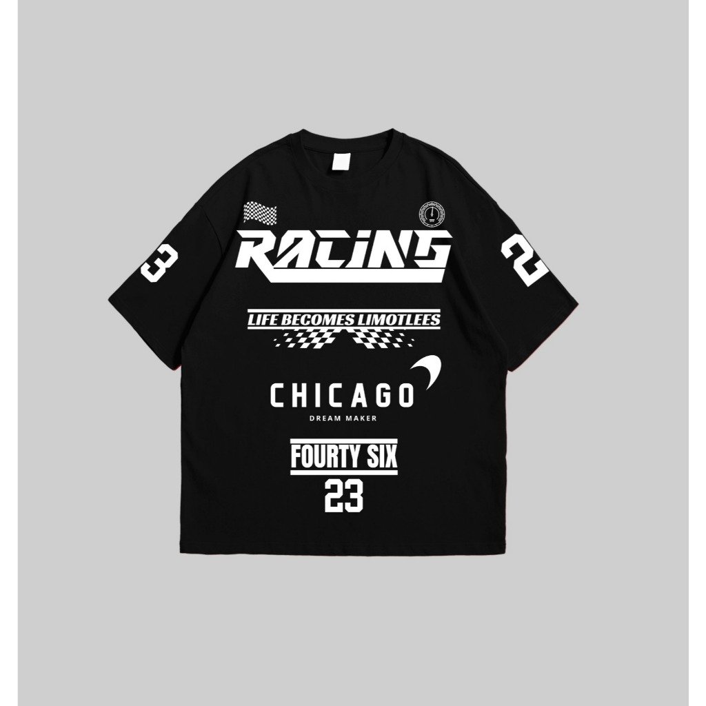 Jual T-shirt Baju Racing Streetwear Chicago Number 23 Size M L XL XXL Kaos Pria Dan Wanita ...