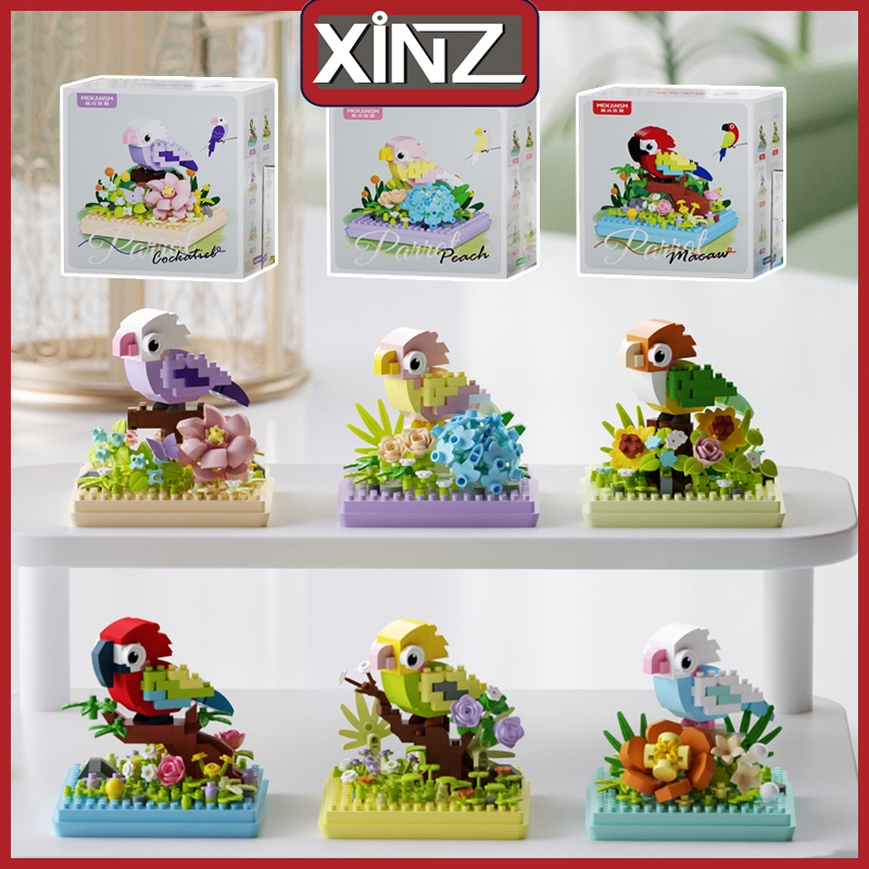 Jual XiNZ Mainan Balok Susun Burung Beo Burung DIY Bird Building Bricks ...
