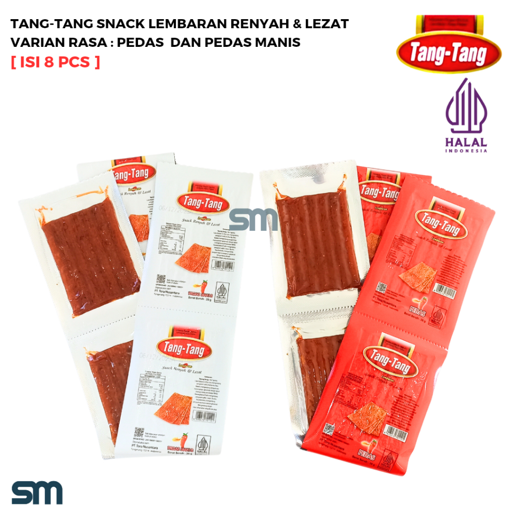 Jual TANG-TANG SNACK LEMBARAN RASA PEDAS ISI 8 PCS | Shopee Indonesia