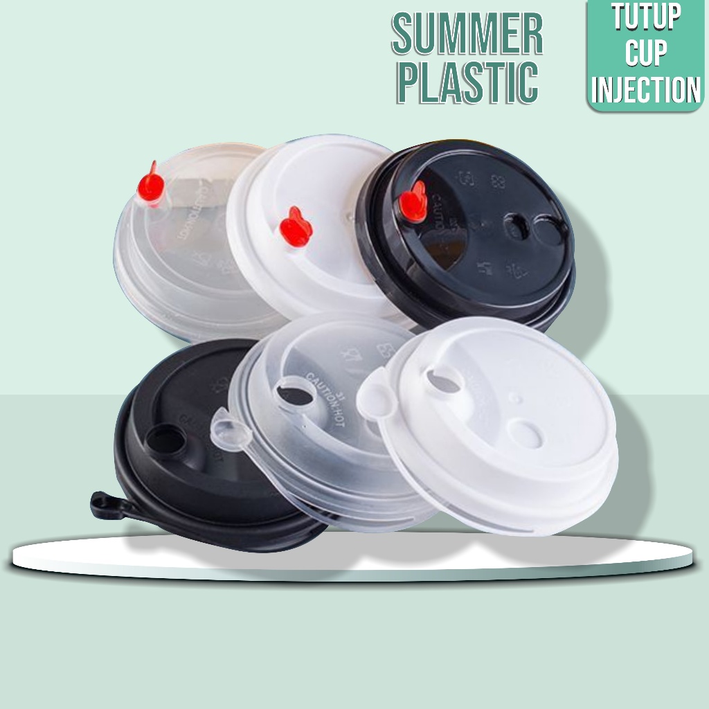 Jual (SUMMER PLASTIC) [25 PCS] TUTUP CUP GELAS PLASTIC INJECTION (90MM ...