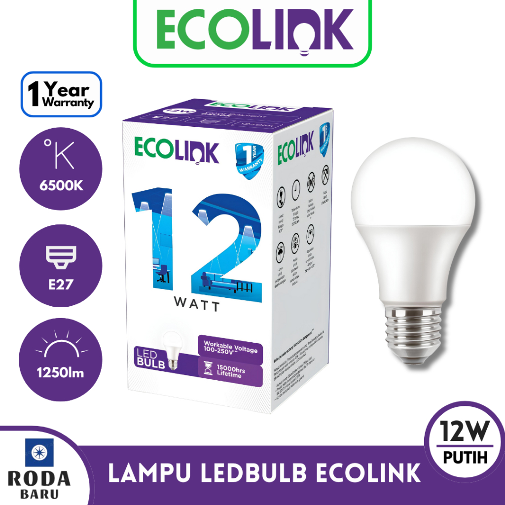 Jual Lampu Ecolink LED Bulb 12W 12 Watt (3000K/6500K) | Shopee Indonesia