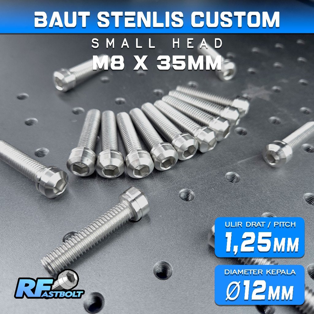 Jual BAUT STENLIS BAUD STAINLESS STEEL CUSTOM SMALL HEAD BAUT STAINLESS ...