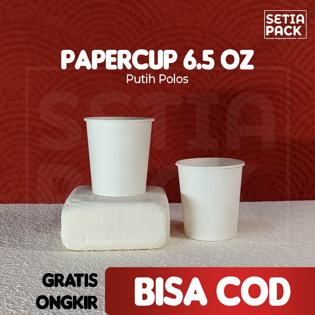 Jual Papercup Gelas Kopi Putih Polos 6.5oz Paper Cup Tahan Panas Isi 50pcs | Shopee Indonesia