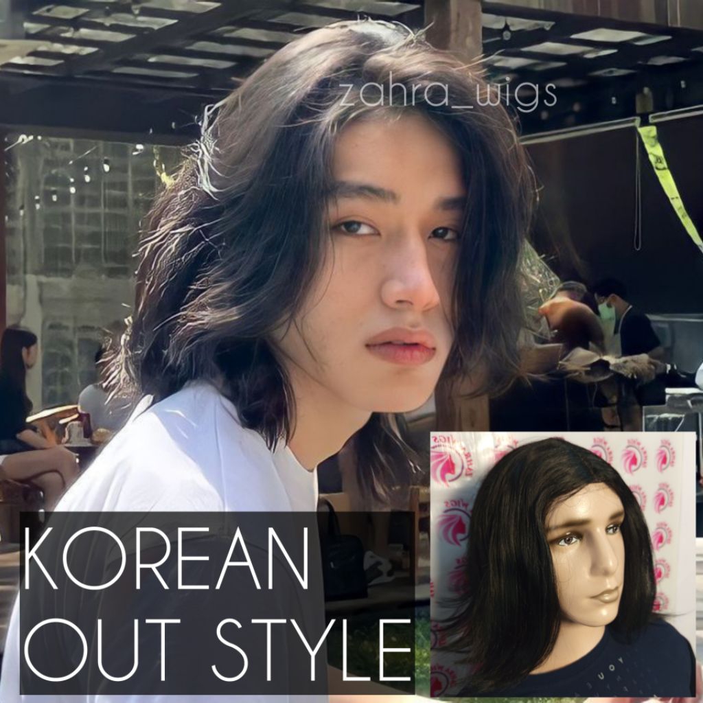 Jual WIG PRIA RAMBUT PENDEK SEBAHU MODEL OUT STYLE WARNA HITAM COKLAT ...