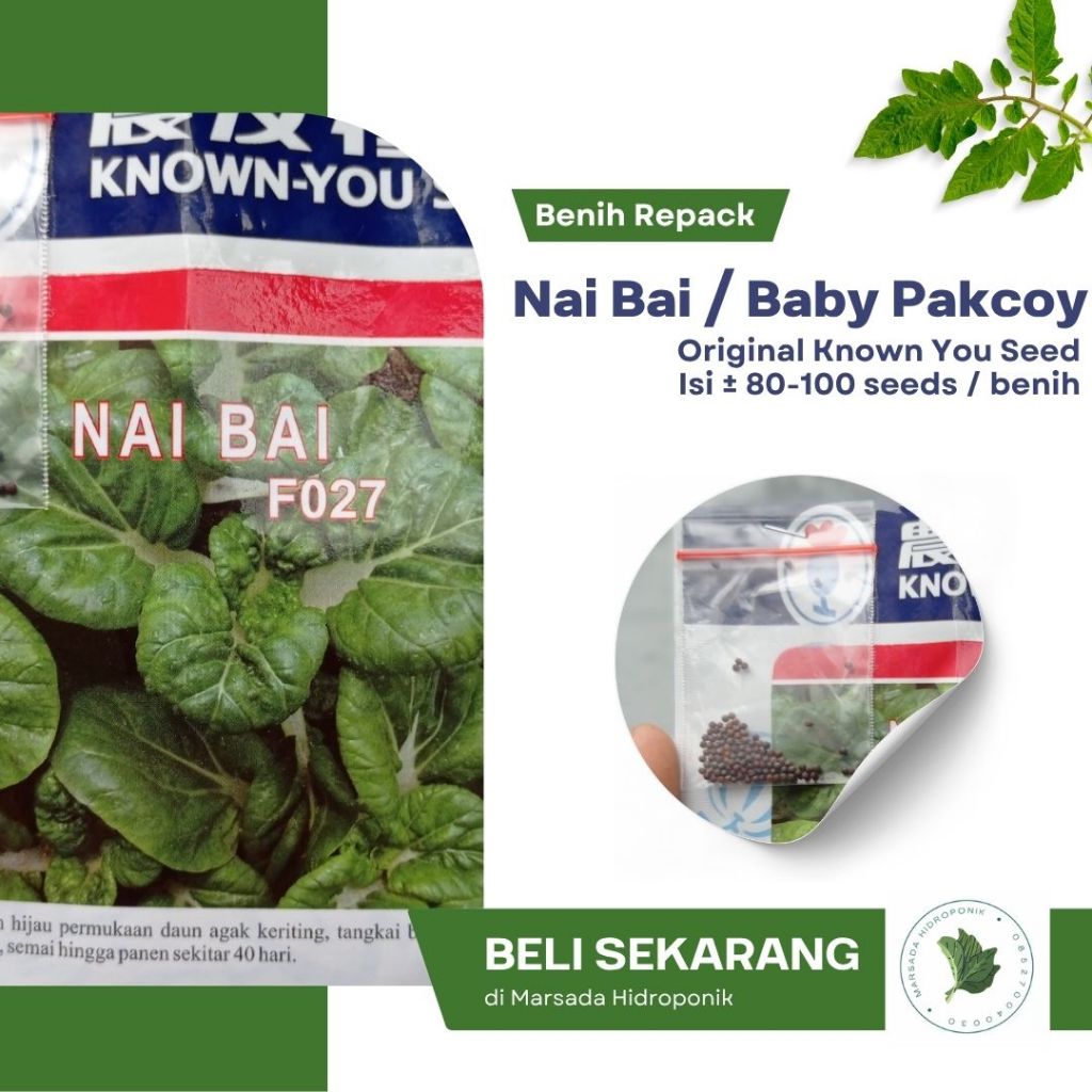 Jual Benih Bibit Sawi Nai Bai / Baby Pakcoy / Pakcoi Mini / Pakchoy ...
