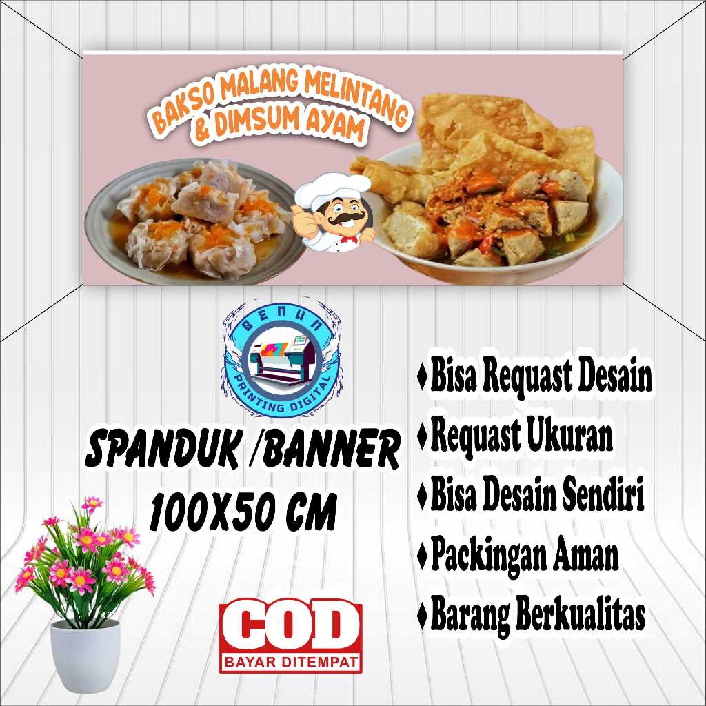 Jual Spanduk Banner Bakso Malang Free Custom Bisa Request Dan Desaint ...