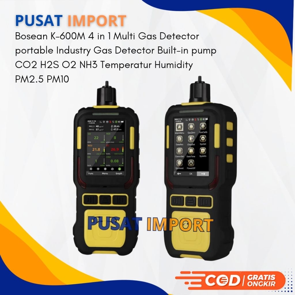 Jual Bosean K-600M 4 in 1 Multi Gas Detector portable Industry Gas Detector Built-in pump CO2 ...