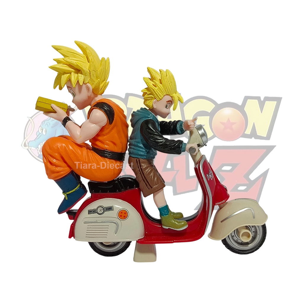 Jual ACTION FIGURE STATUE DRAGON BALL GOKU X GOHAN MOTOR VESPA | Shopee ...