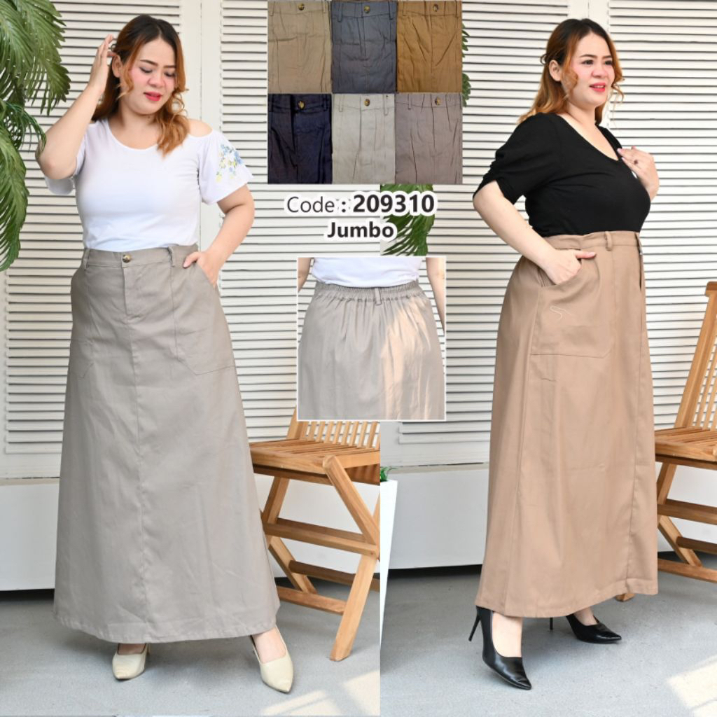 Jual Rok Panjang Ritsleting Jumbo 209310 / Rok Big Size / Rok Buat BB ...