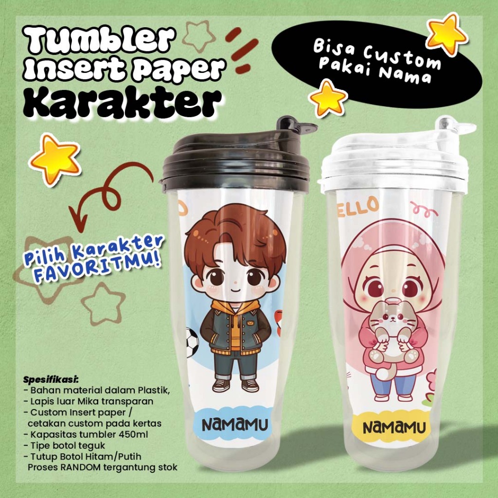 Jual Botol Minum Model Insert paper - Tumbler Botol Custom - BISA ...