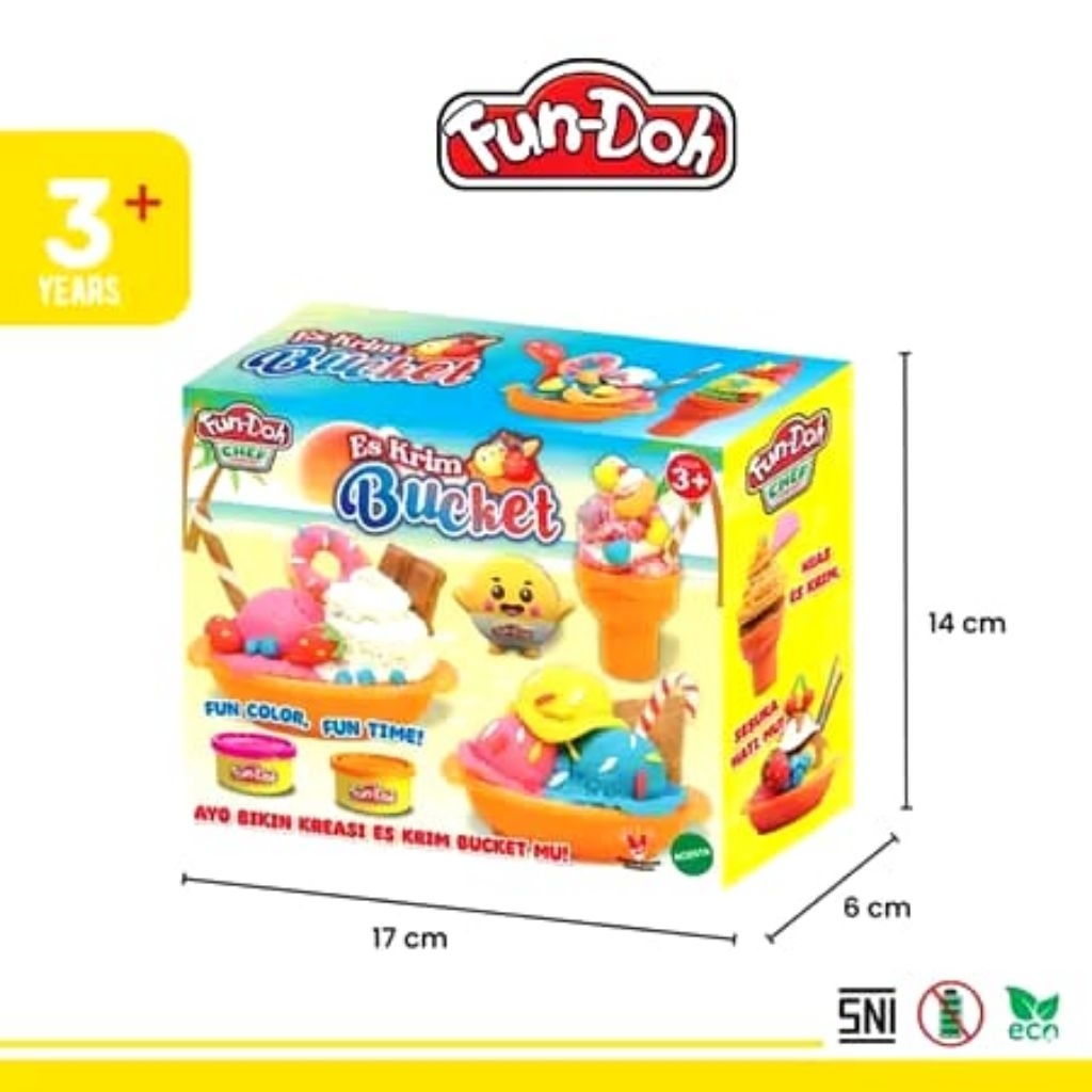 Jual GOGO TOYS - FUNDOH ES KRIM BUCKET MAINAN EDUKASI ANAK LILIN CLAY ...
