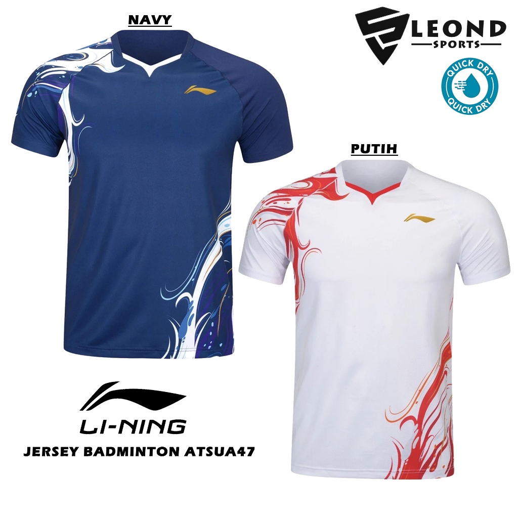 Jual Kaos Jersey Badminton Lining Quick Dry Player ATSUA47-1 / ATSUA47 Original | Shopee Indonesia