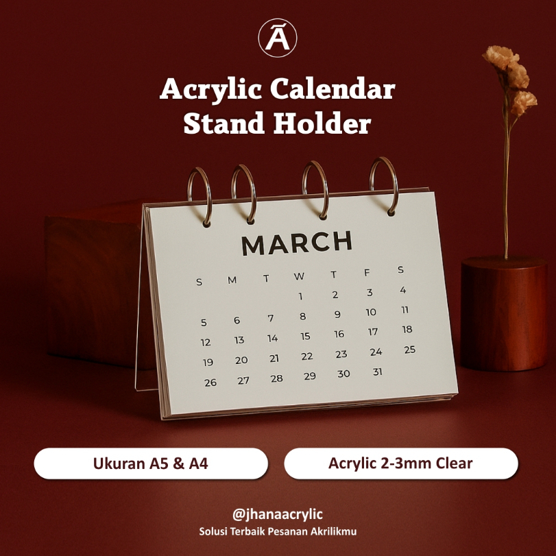 Jual JHANA ACRYLIC - Kalender Stand Holder A5 / A4 Akrilik Clear Hiasan ...