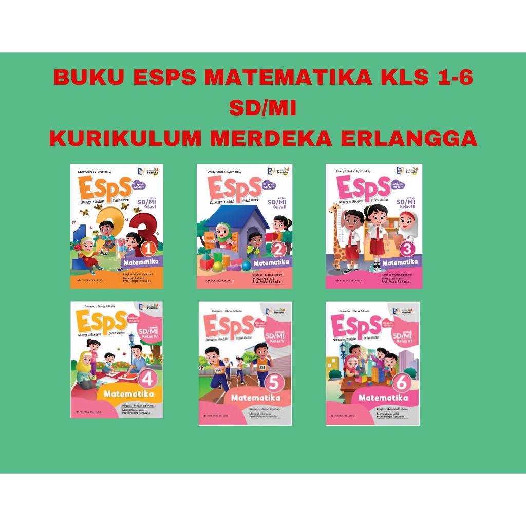 Jual BUKU ESPS MATEMATIKA SD/MI KELAS 1–6 – REVISI TERBARU – KURIKULUM MERDEKA – ERLANGGA ...