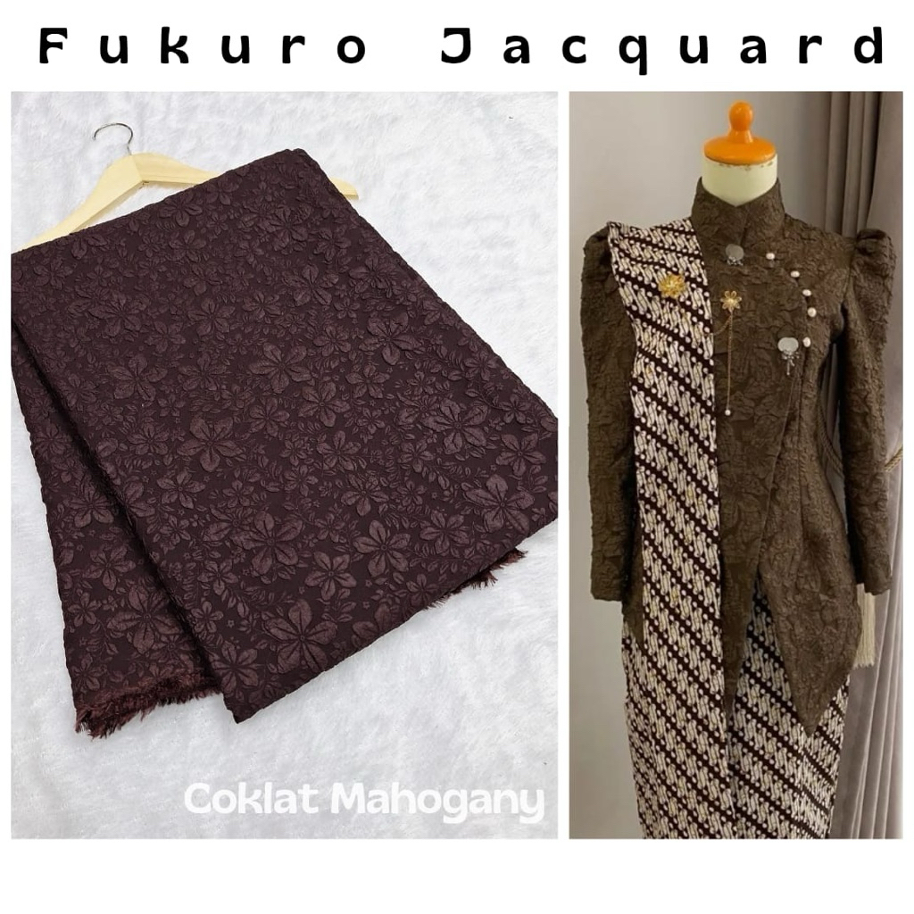 Jual MAHOGANY BAHAN JAGUAR KAIN JAGUAR BAHAN GAUN BAHAN GAUN DRES JANGGAN FUKURO JACQUARD EMBOS ...